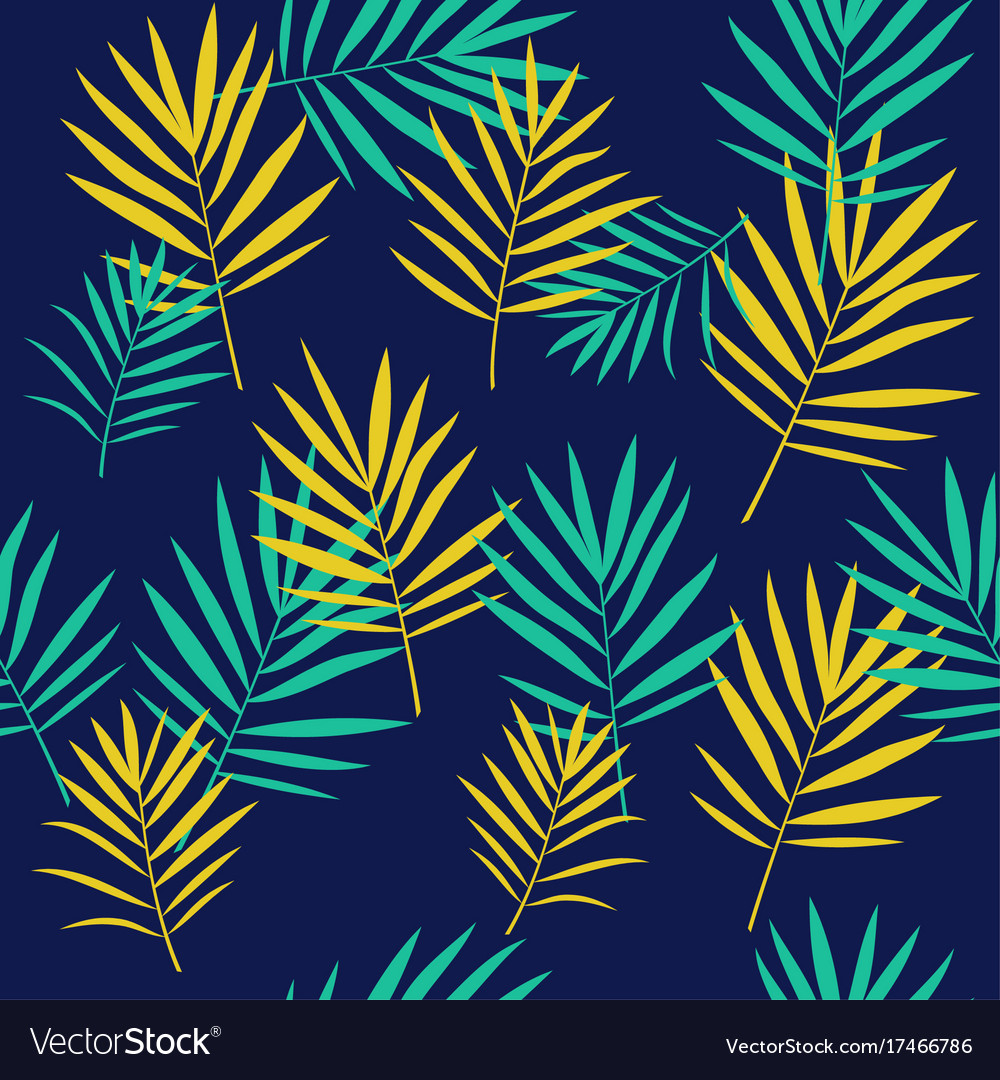 Tropical Palm Leaves Seamless Pattern Royalty Free Vector