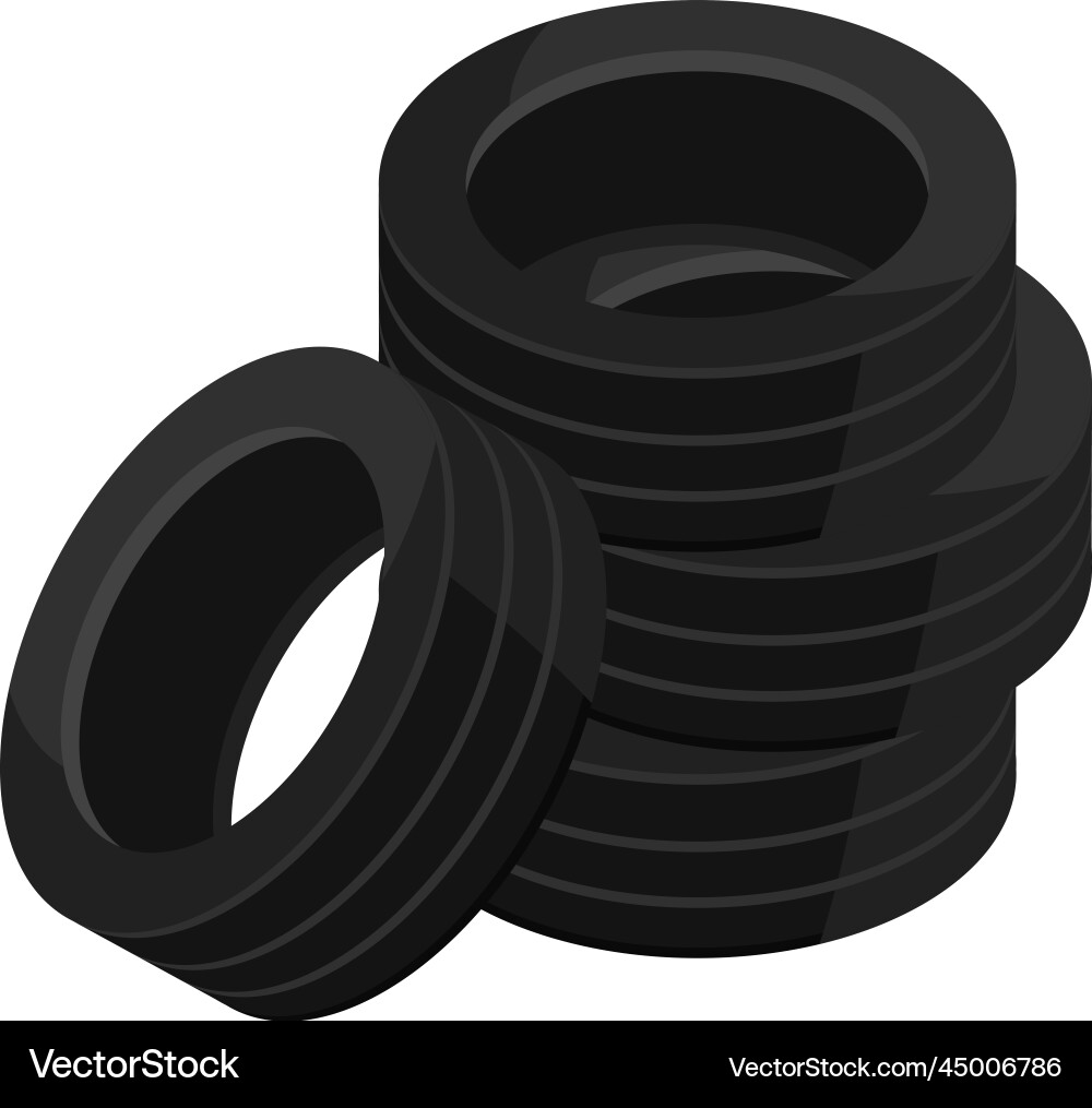 Tyre stack icon isometric car parts repair Vector Image