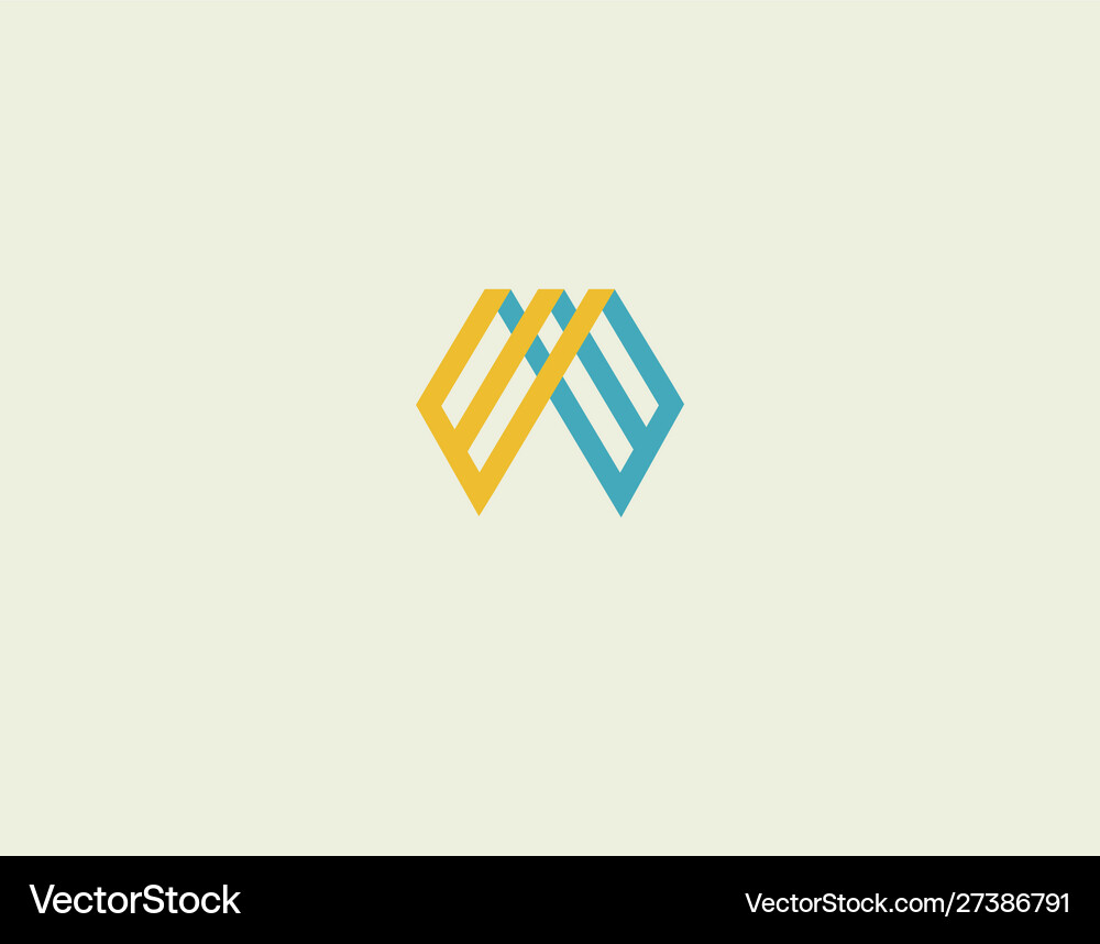 Abstract creative logo geometric shapes in yellow Vector Image
