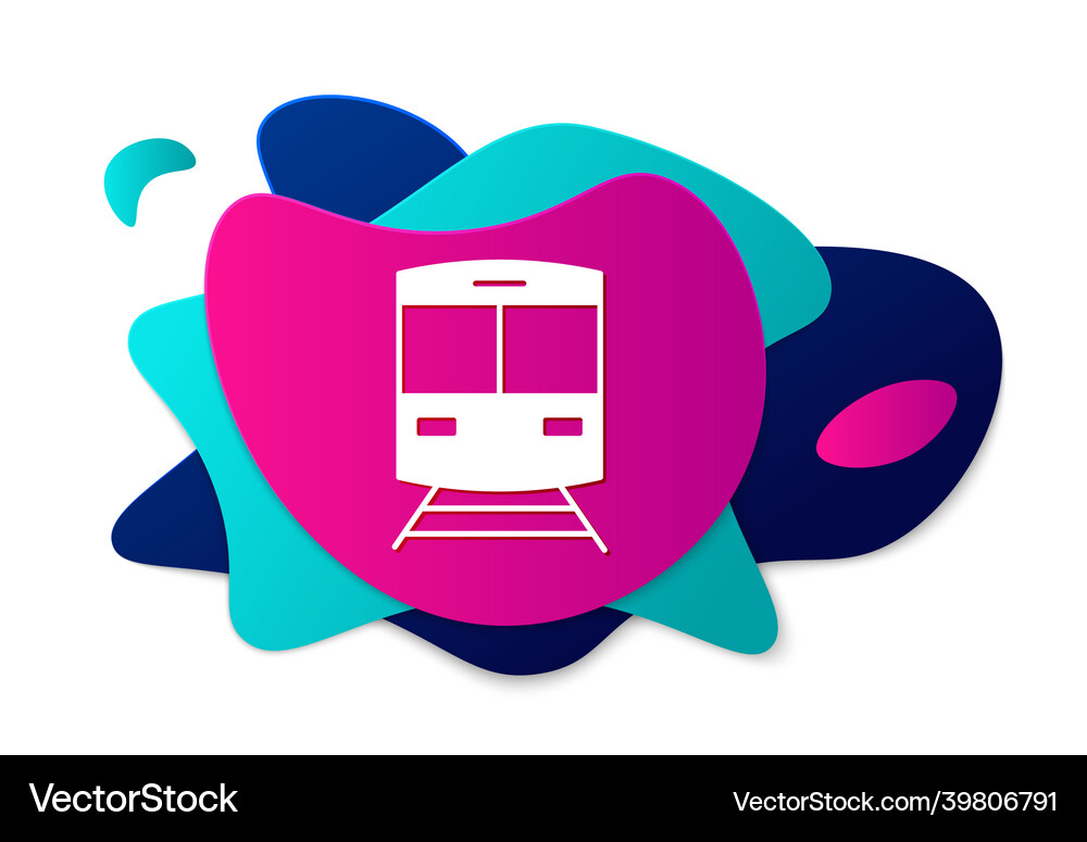 Color train and railway icon isolated on white Vector Image