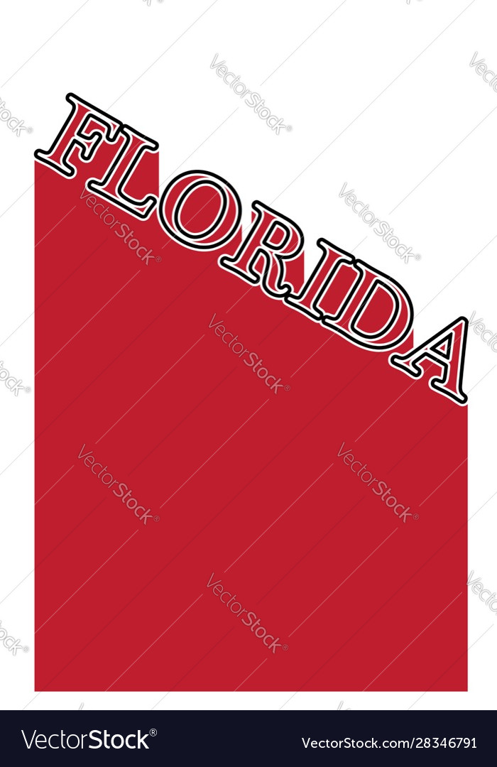 Florida angled shadow text Royalty Free Vector Image