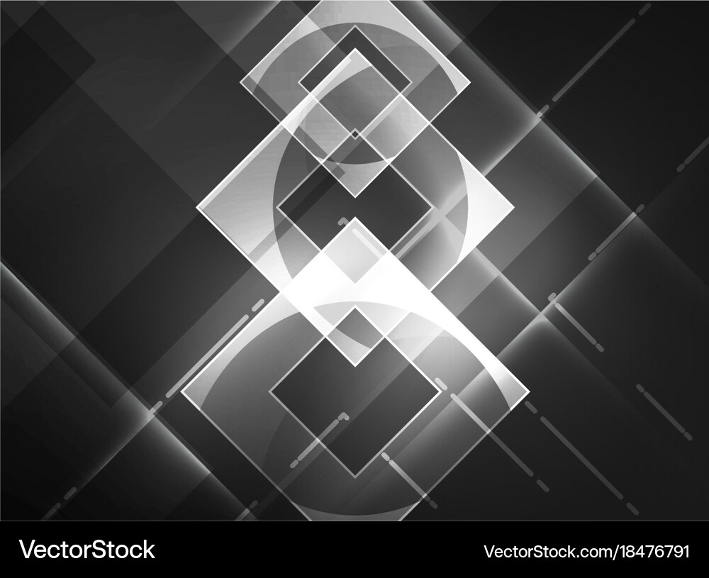 Glowing squares in the dark digital abstract Vector Image