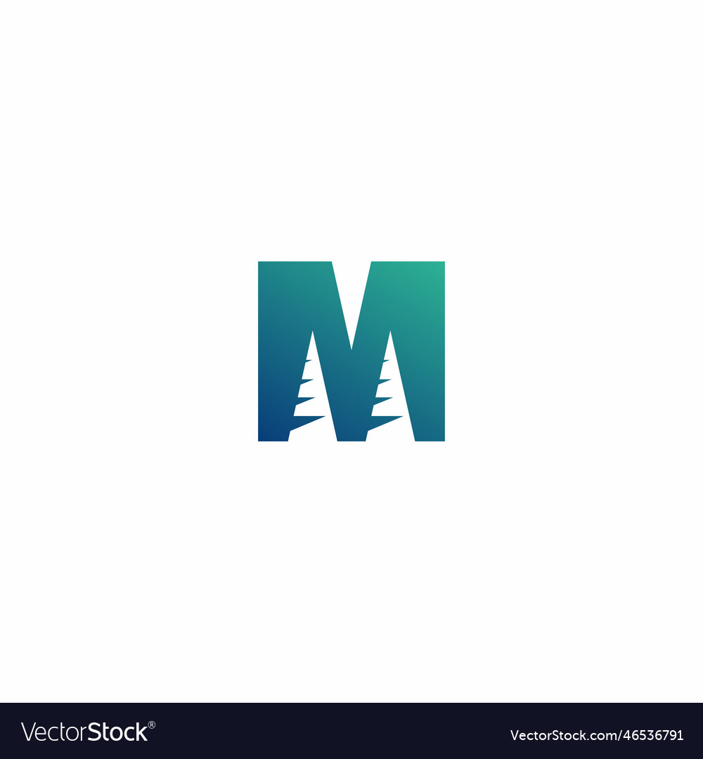 M pine logo design initial Royalty Free Vector Image