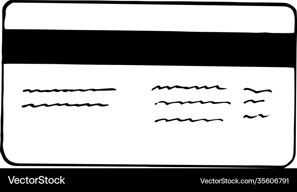 Plastic card icon sketch hand drawn doodle style Vector Image