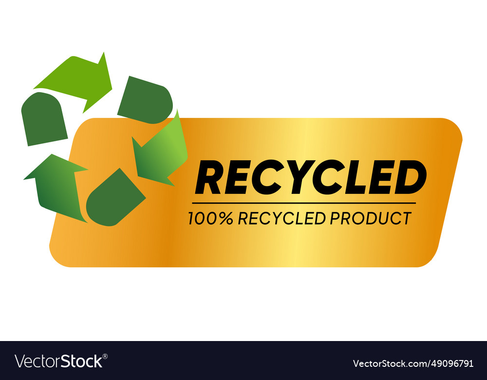 Recycled 100 percent recycling product label stamp