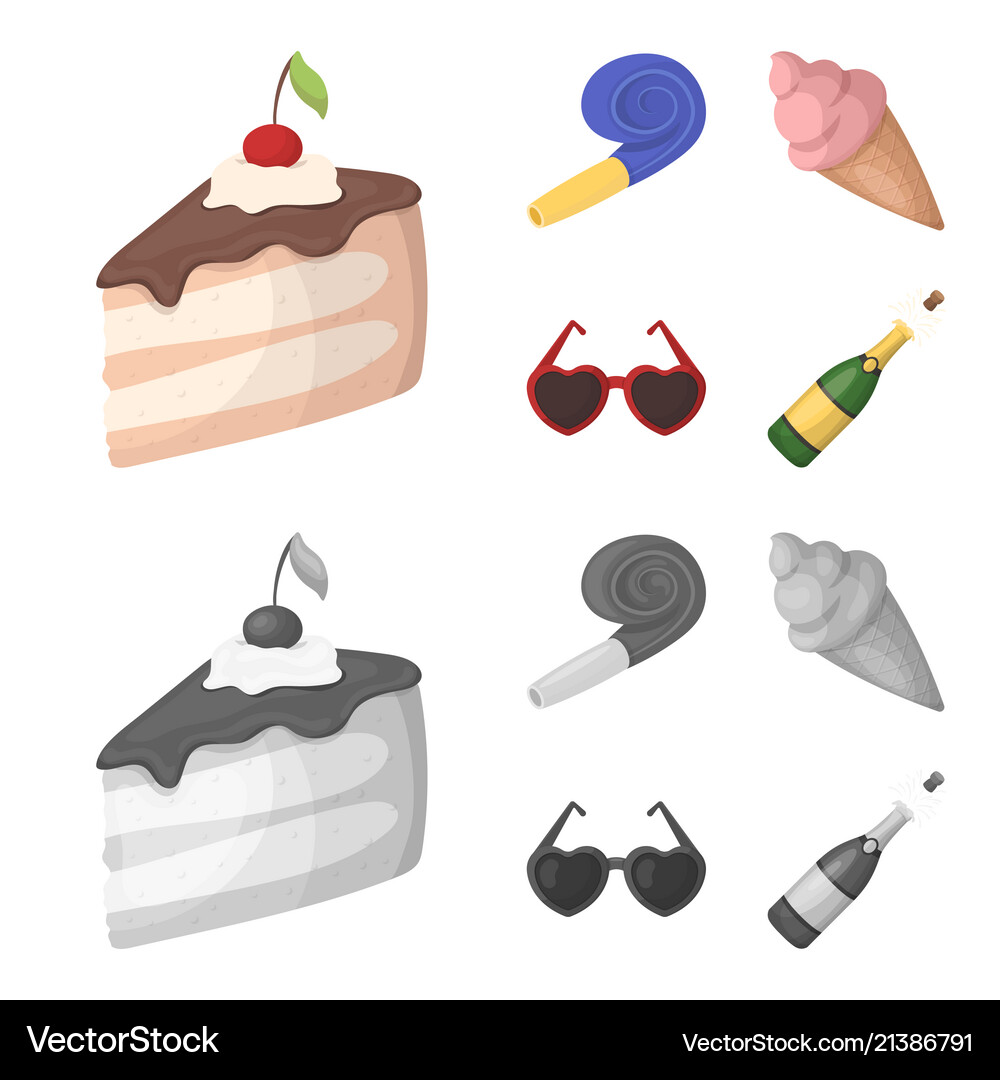 Refreshments and other accessories at the party Vector Image