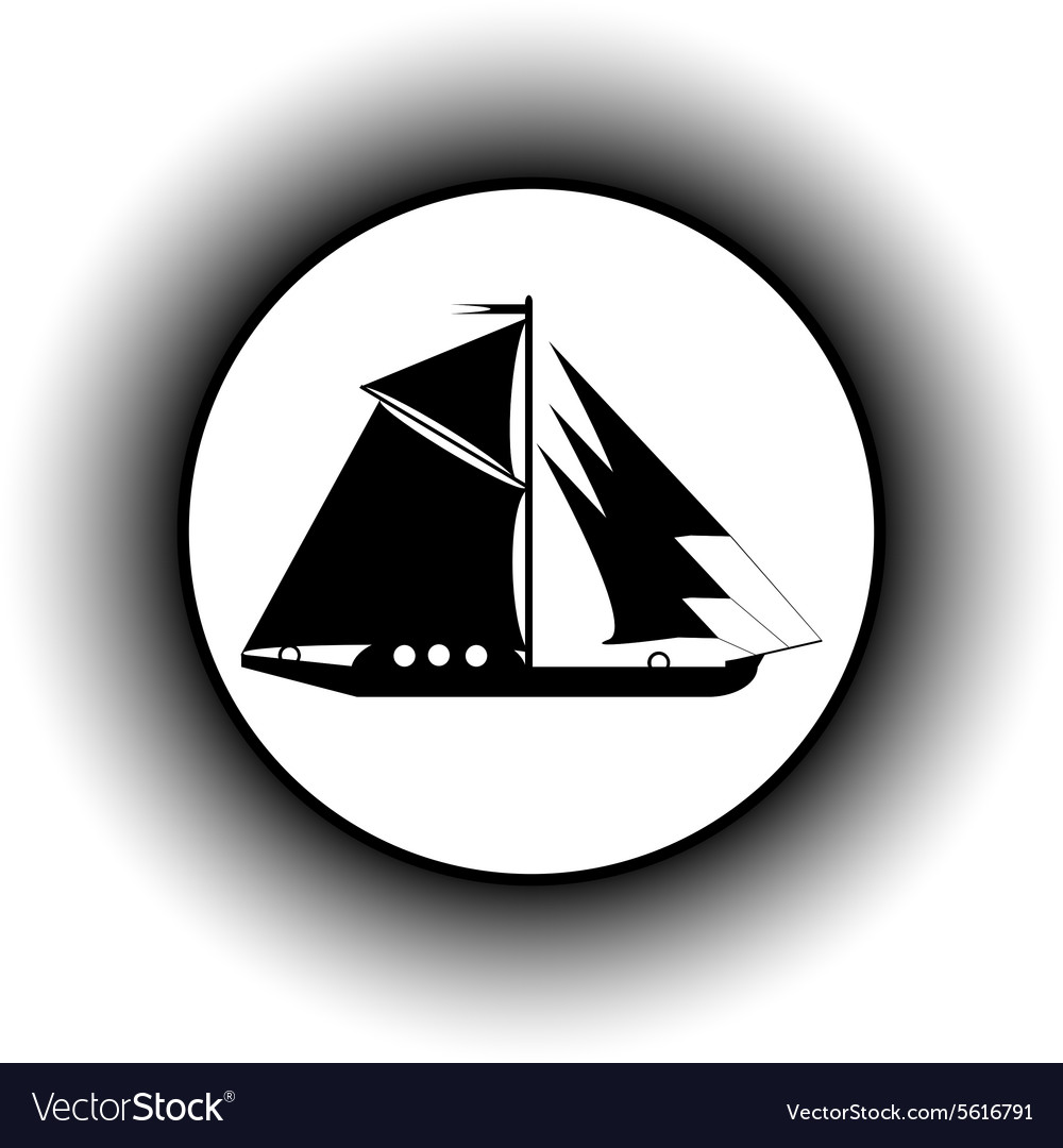 Sailing ship button Royalty Free Vector Image - VectorStock