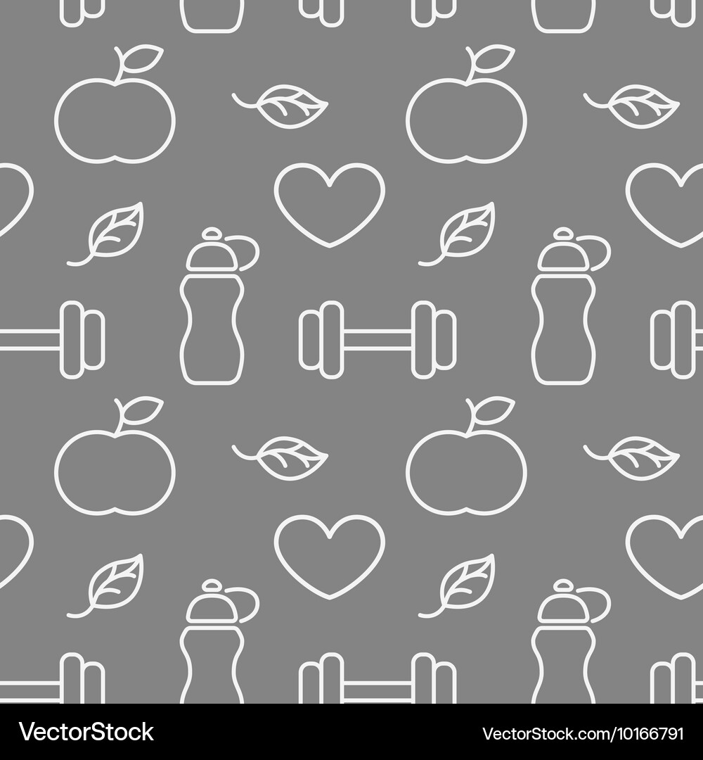 Seamless sport and health pattern background Vector Image