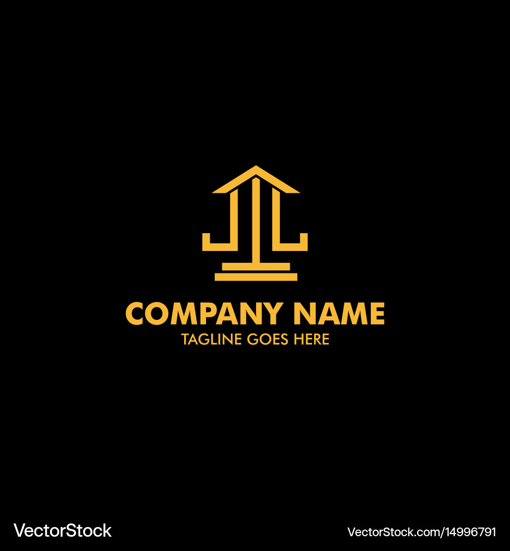 Unique attorney and law logo template Royalty Free Vector
