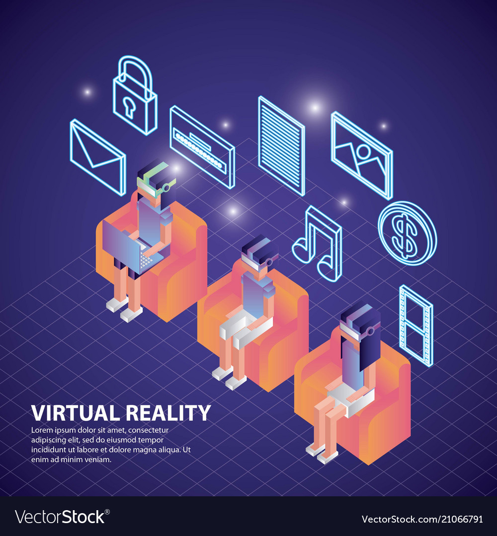 Virtual reality isometric Royalty Free Vector Image Virtual reality isometric Royalty Free Vector Image