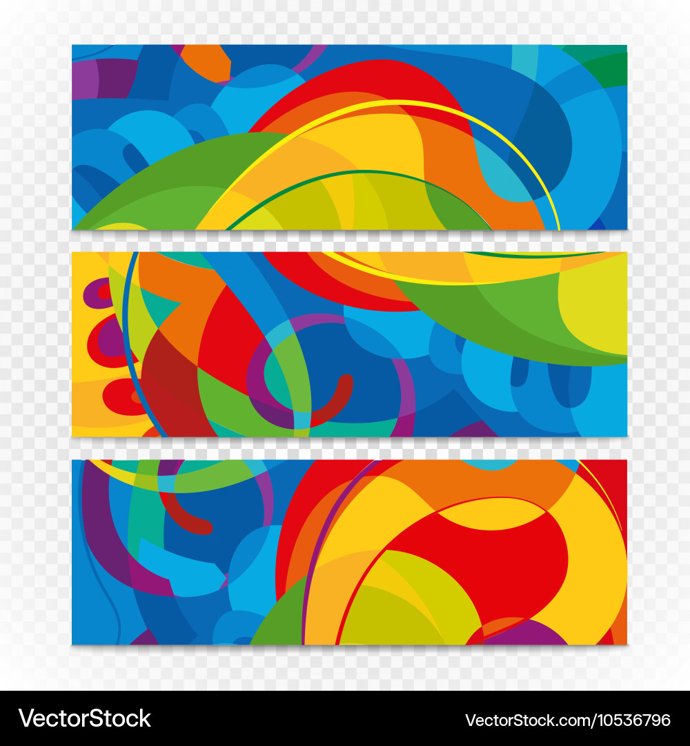 Abstract colorful banners on transparent modern Vector Image