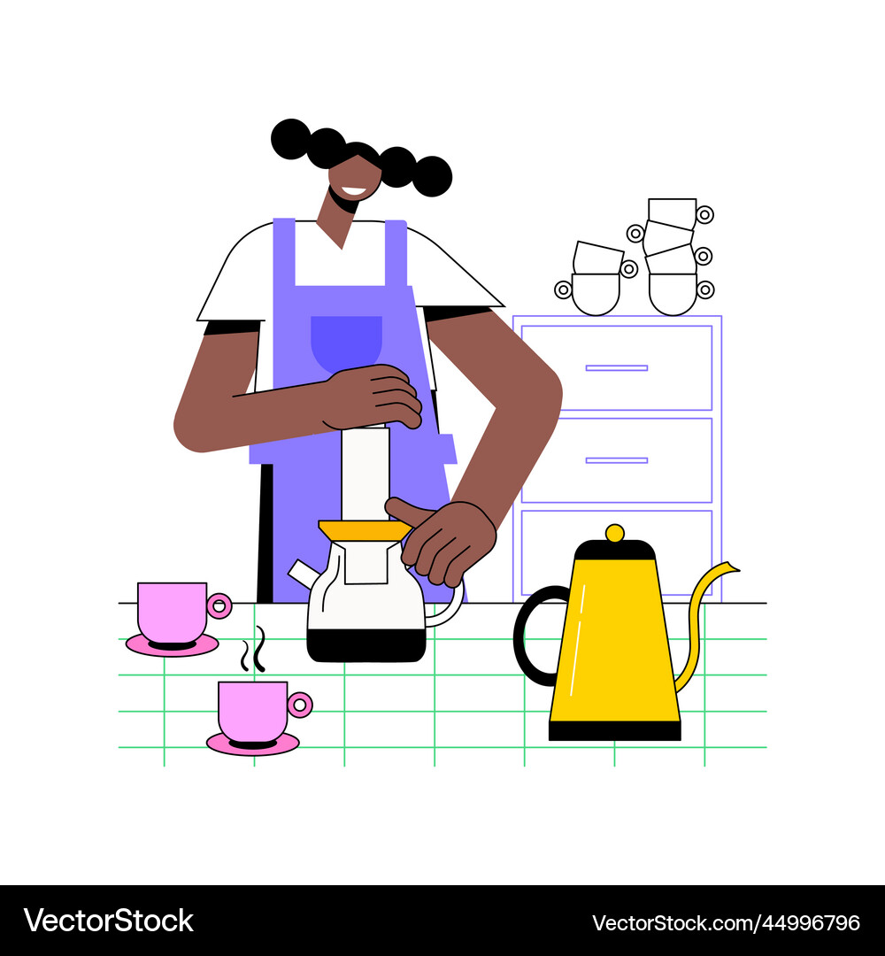 Aeropress coffee isolated cartoon Royalty Free Vector Image
