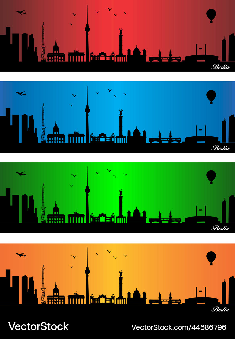 Berlin city in a four different colors Royalty Free Vector