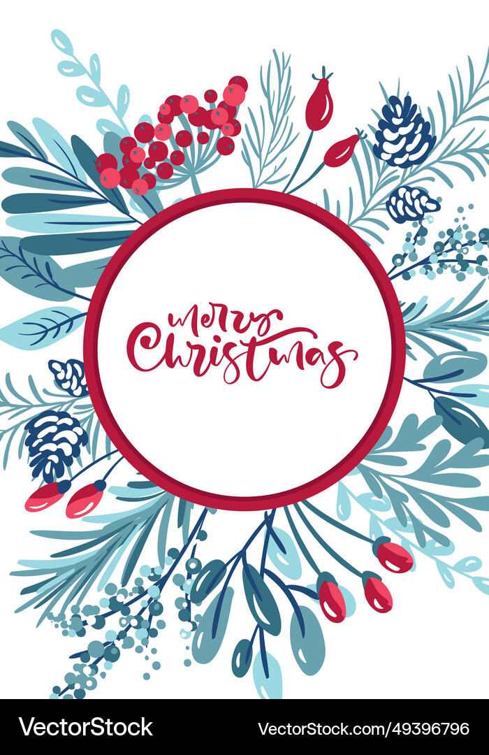 Christmas floral card Royalty Free Vector Image