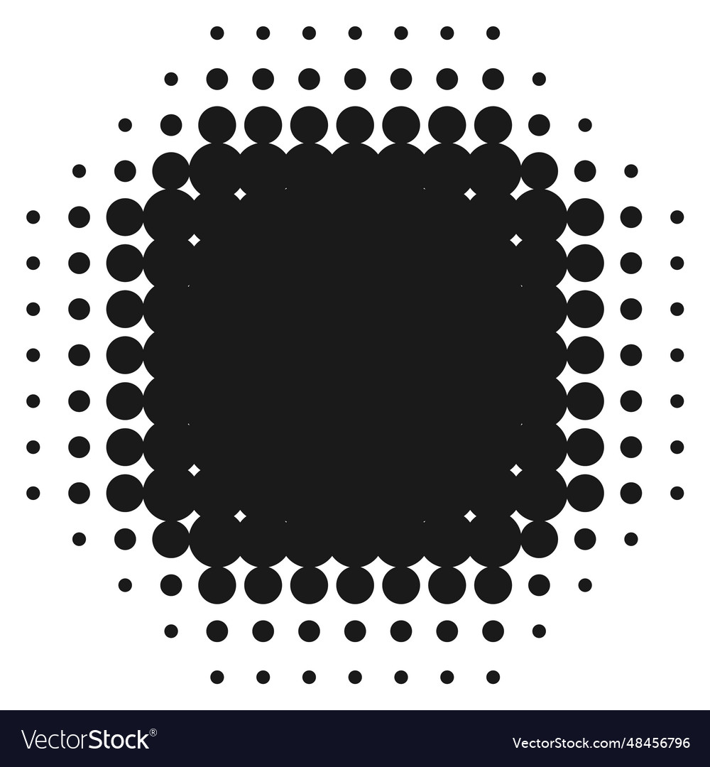Dot pattern abstract black square frame template Vector Image