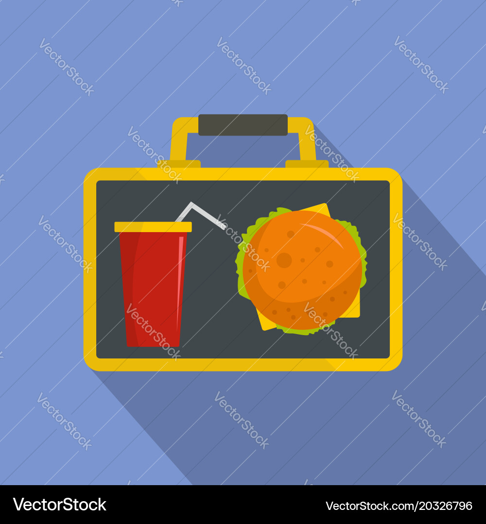 Food for lunch icon flat style Royalty Free Vector Image
