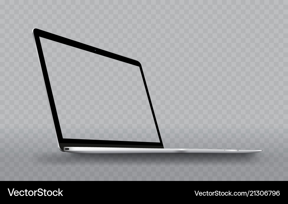Laptop perspective transparent Royalty Free Vector Image