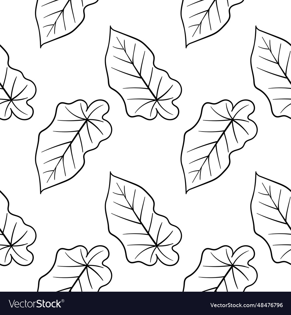 Leaf hand drawn seamless pattern Royalty Free Vector Image