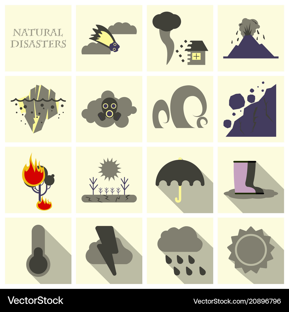 Natural disaster for natural disaster contains Vector Image