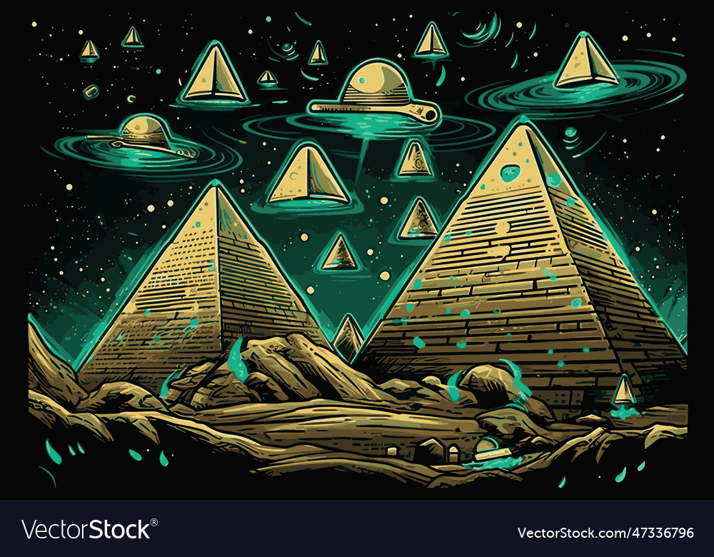 Pyramids and space Royalty Free Vector Image - VectorStock