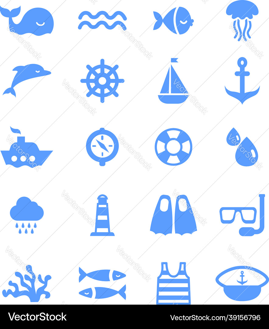 Sea life icon on white background Royalty Free Vector Image