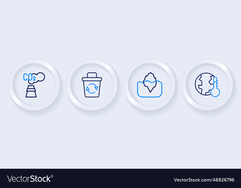 Set line earth melting to global warming iceberg Vector Image