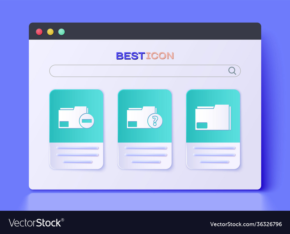 Set unknown document folder document folder Vector Image Set unknown document folder document folder Vector Image