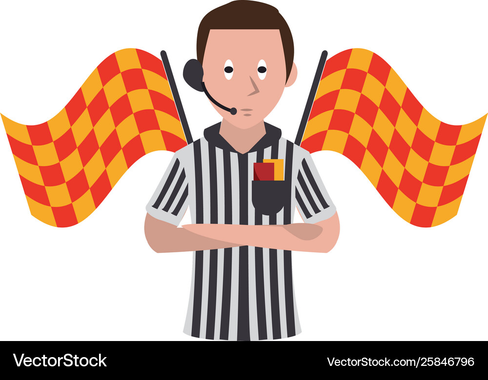 Soccer referee sport cartoons isolated Royalty Free Vector