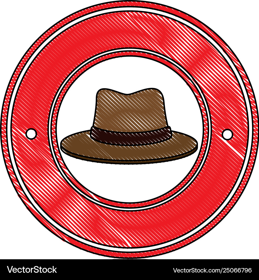 Traditional canadian hat seal stamp Royalty Free Vector