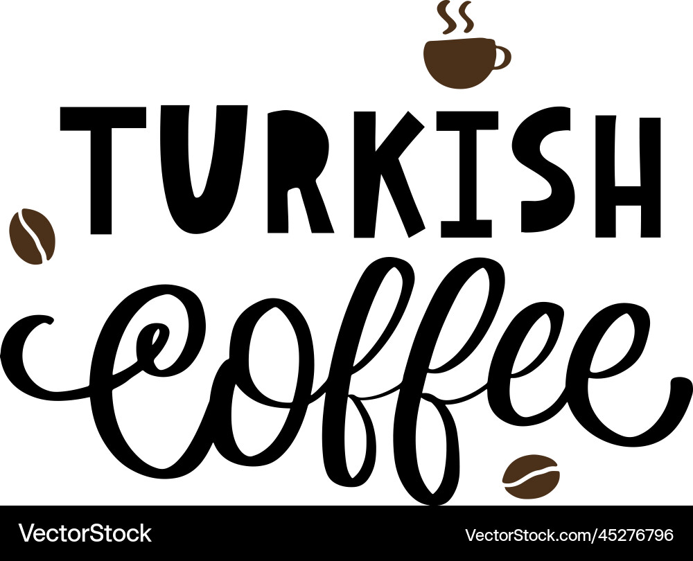 Turkish coffee letter logo typography sign Vector Image