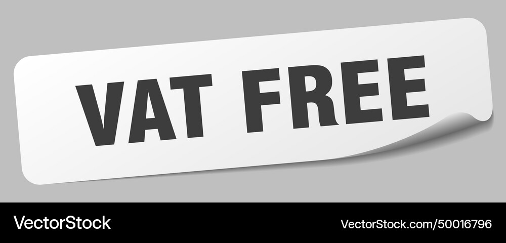 Vat free sticker vat free label Royalty Free Vector Image