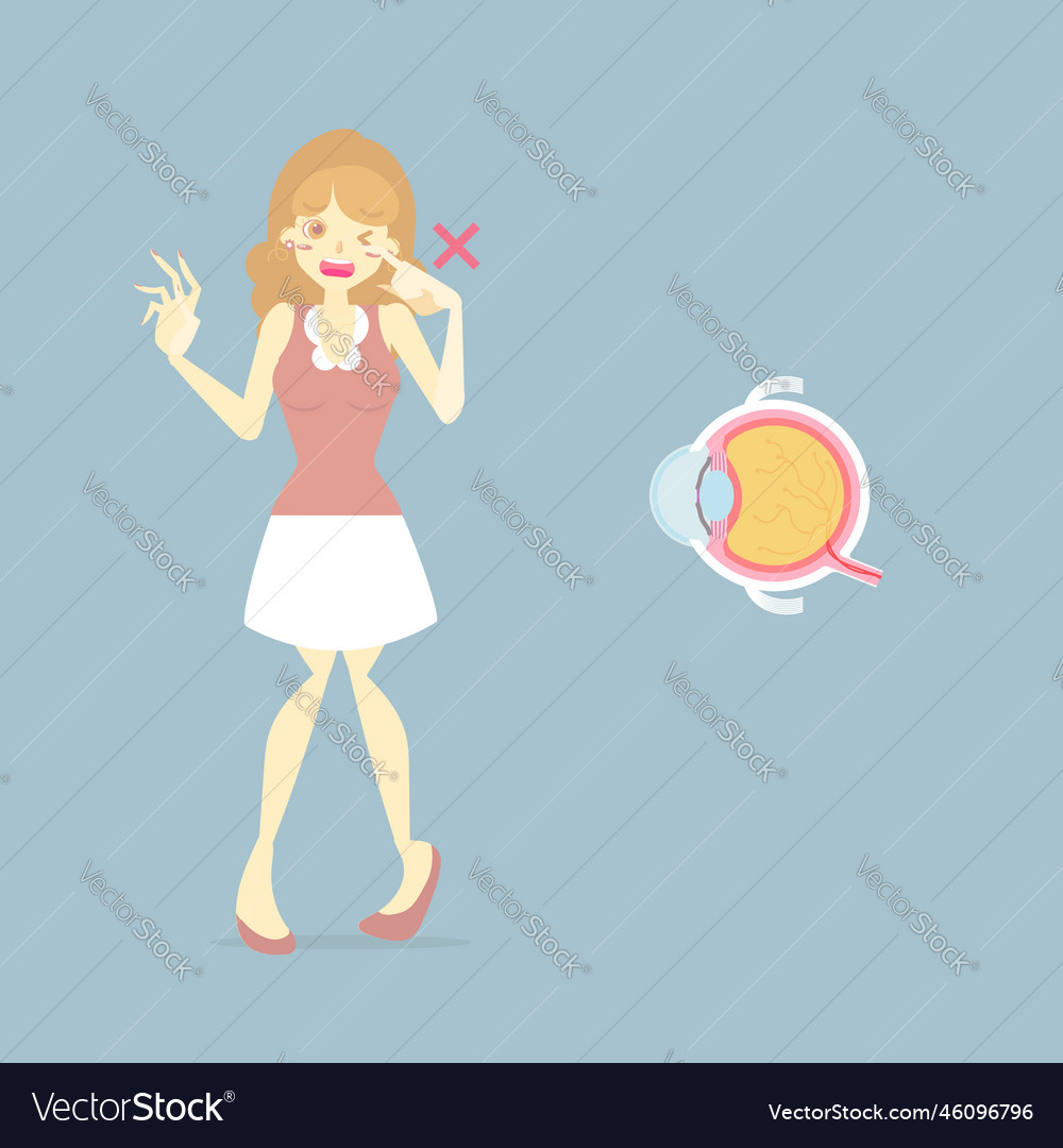 Woman Rubbing Her Eyes Royalty Free Vector Image