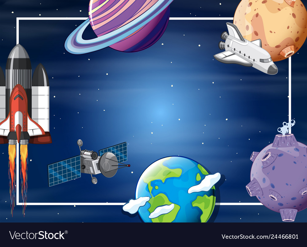A space element border Royalty Free Vector Image