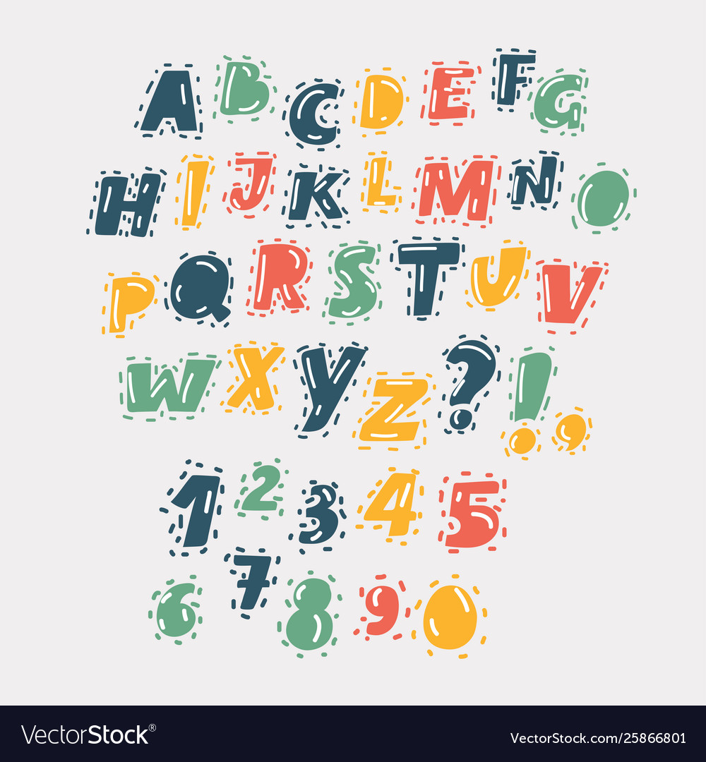 Abc upper case letters set Royalty Free Vector Image