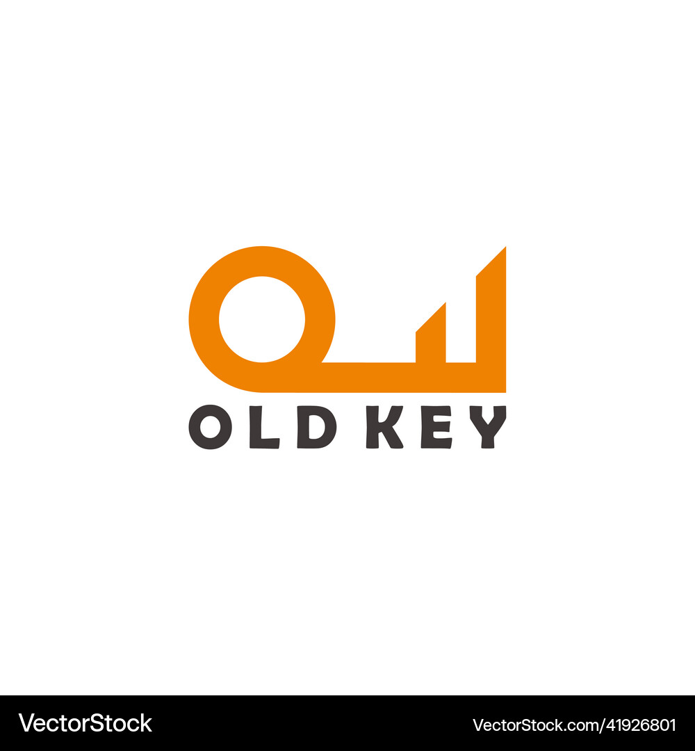 Abstract old key simple geometric logo Royalty Free Vector