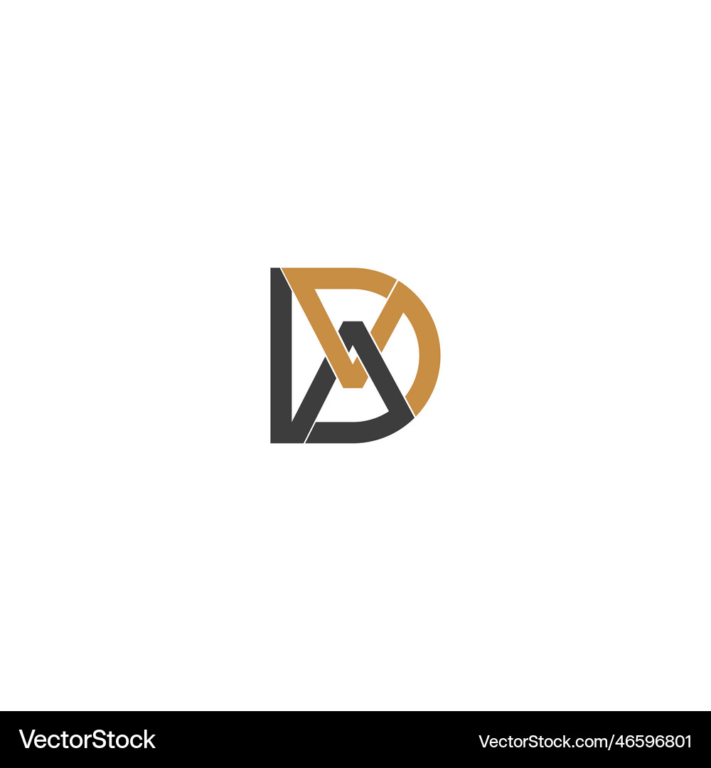 Alphabet letters monogram logo dx xd d and x Vector Image