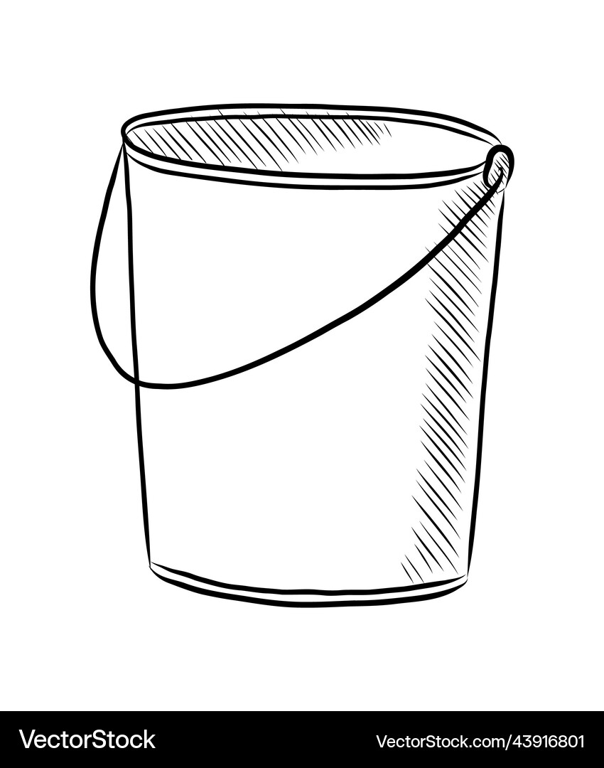 Black of a bucket isolated Royalty Free Vector Image