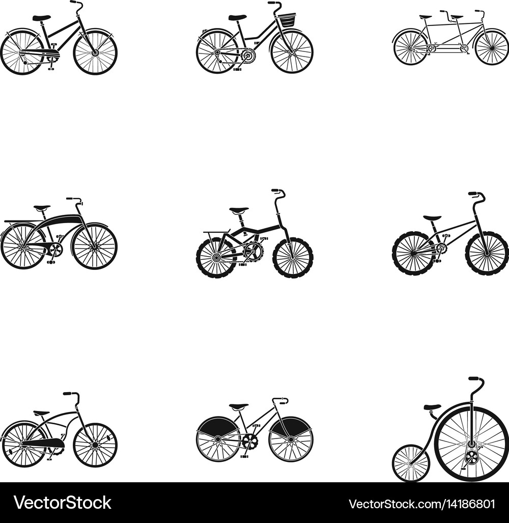 Collection of bikes with different wheels Vector Image