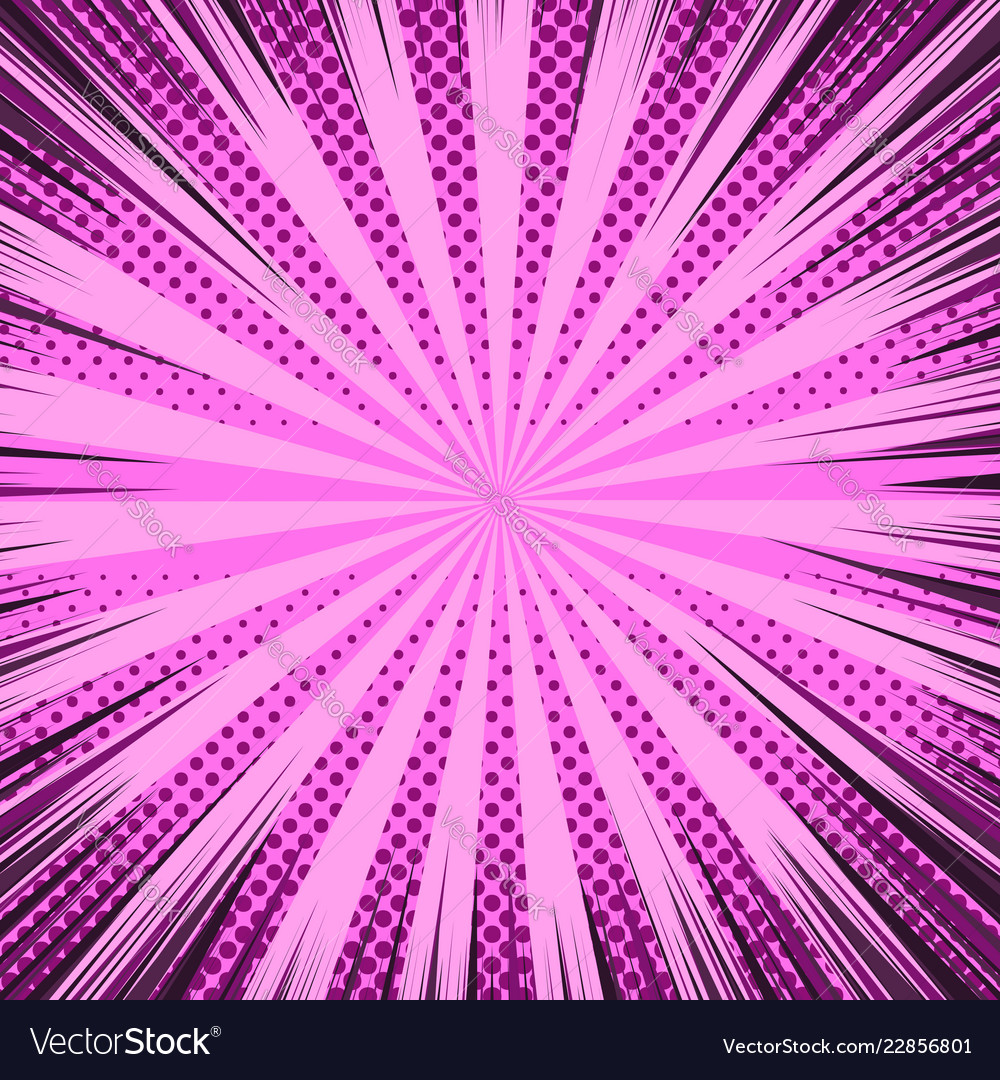 Comic page pink dynamic background Royalty Free Vector Image