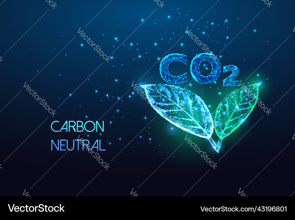 Concept of carbon neutral net zero emission Vector Image