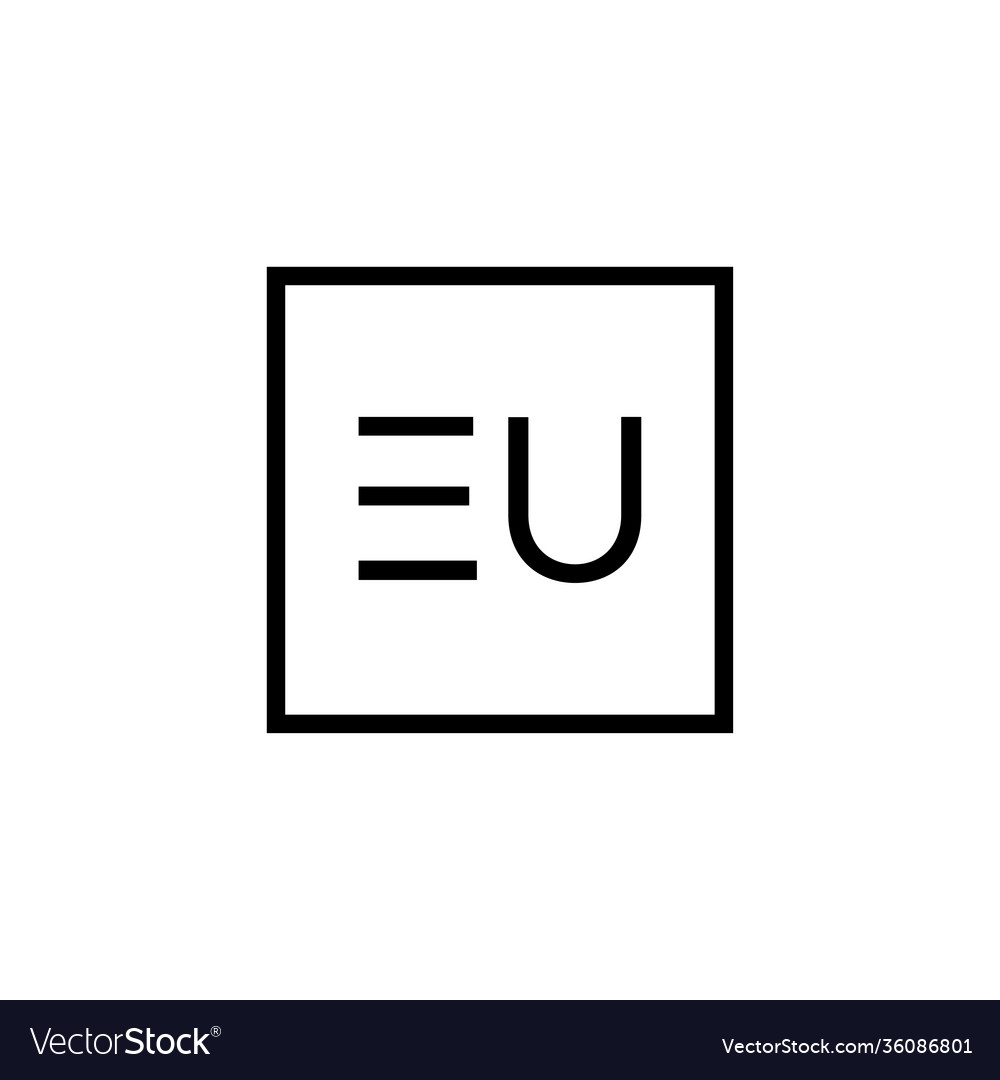 Creative initial letter eu square logo design Vector Image