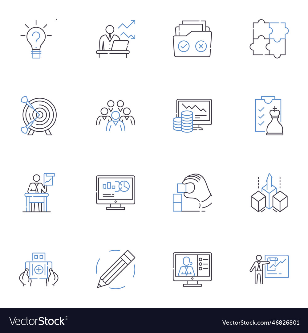 Design line icons collection creativity Royalty Free Vector