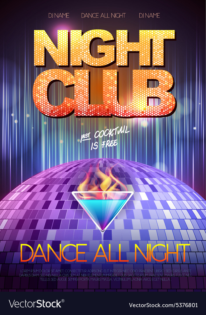 Disco background poster Royalty Free Vector Image