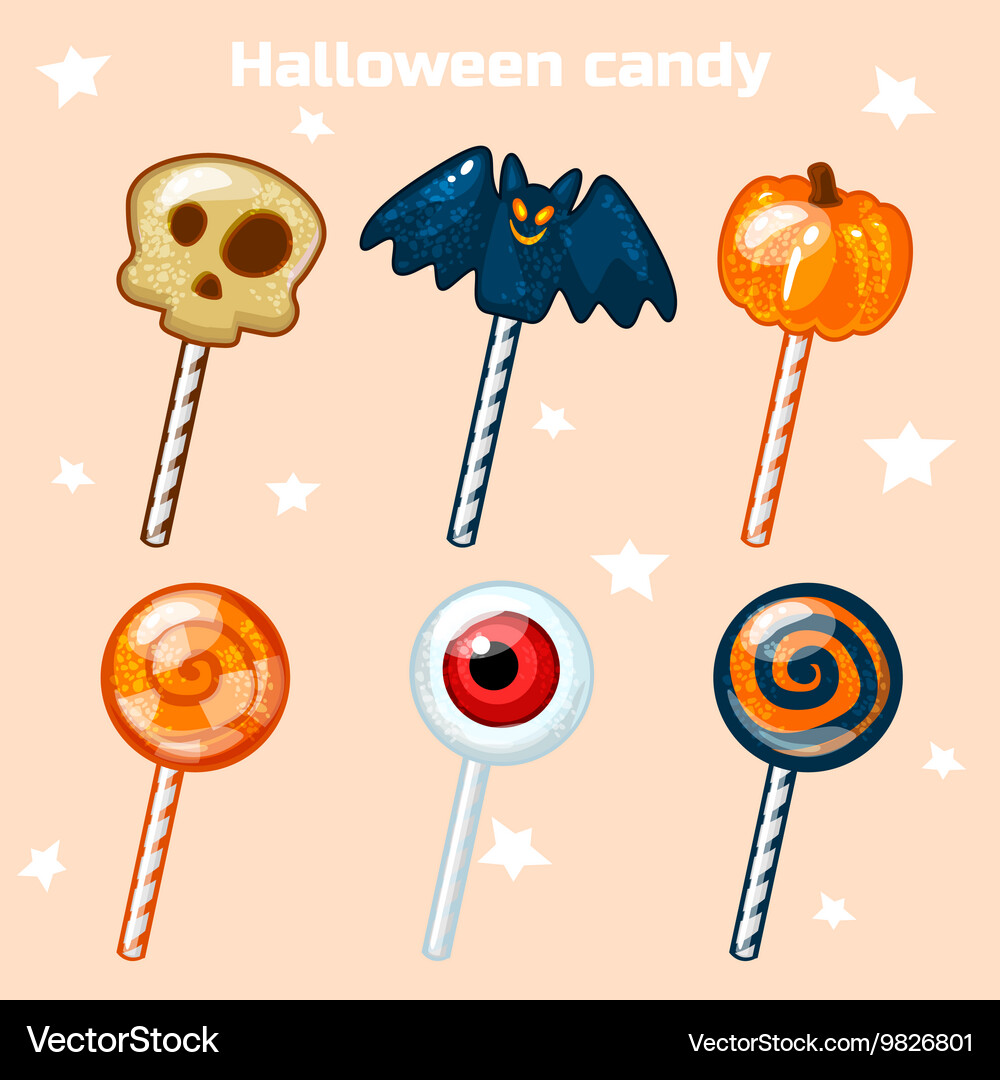 Halloween lollipops candy Royalty Free Vector Image