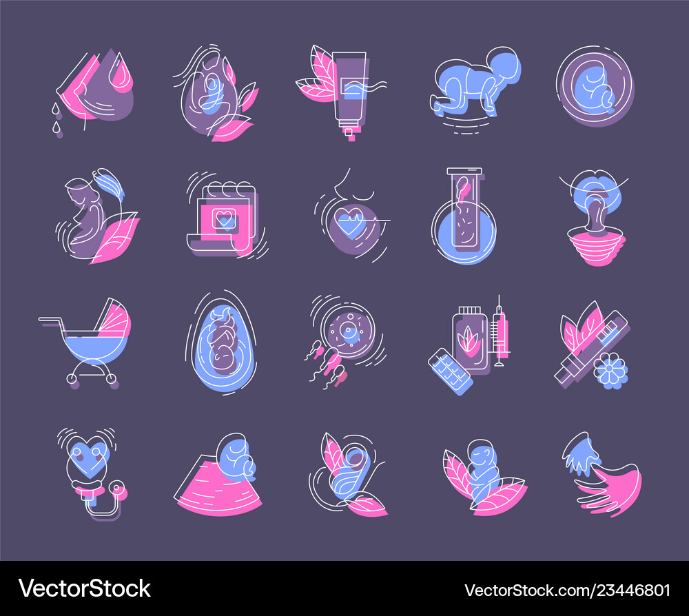 Icon and logo for pegnancy gynecology Royalty Free Vector