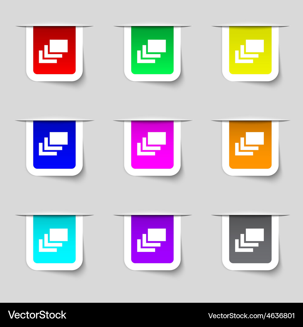 Layers icon sign set of multicolored modern labels