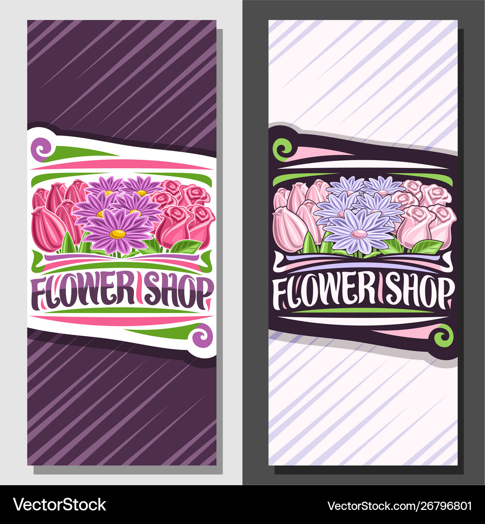 Layouts for flower shop Royalty Free Vector Image