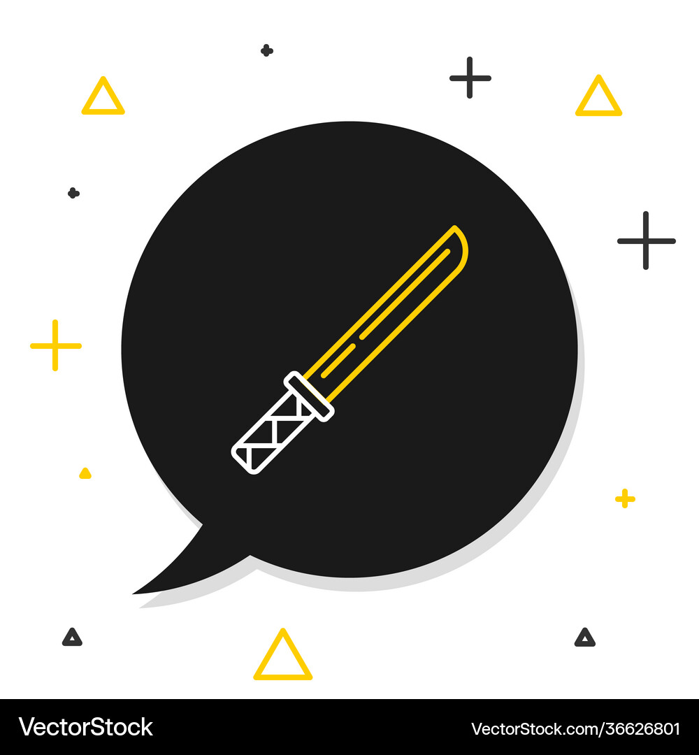 Line traditional japanese katana icon isolated Vector Image