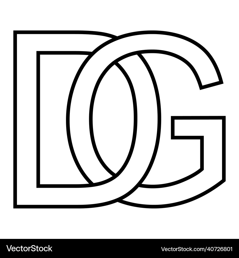 Logo sign dg gd icon interlaced letters d g Vector Image
