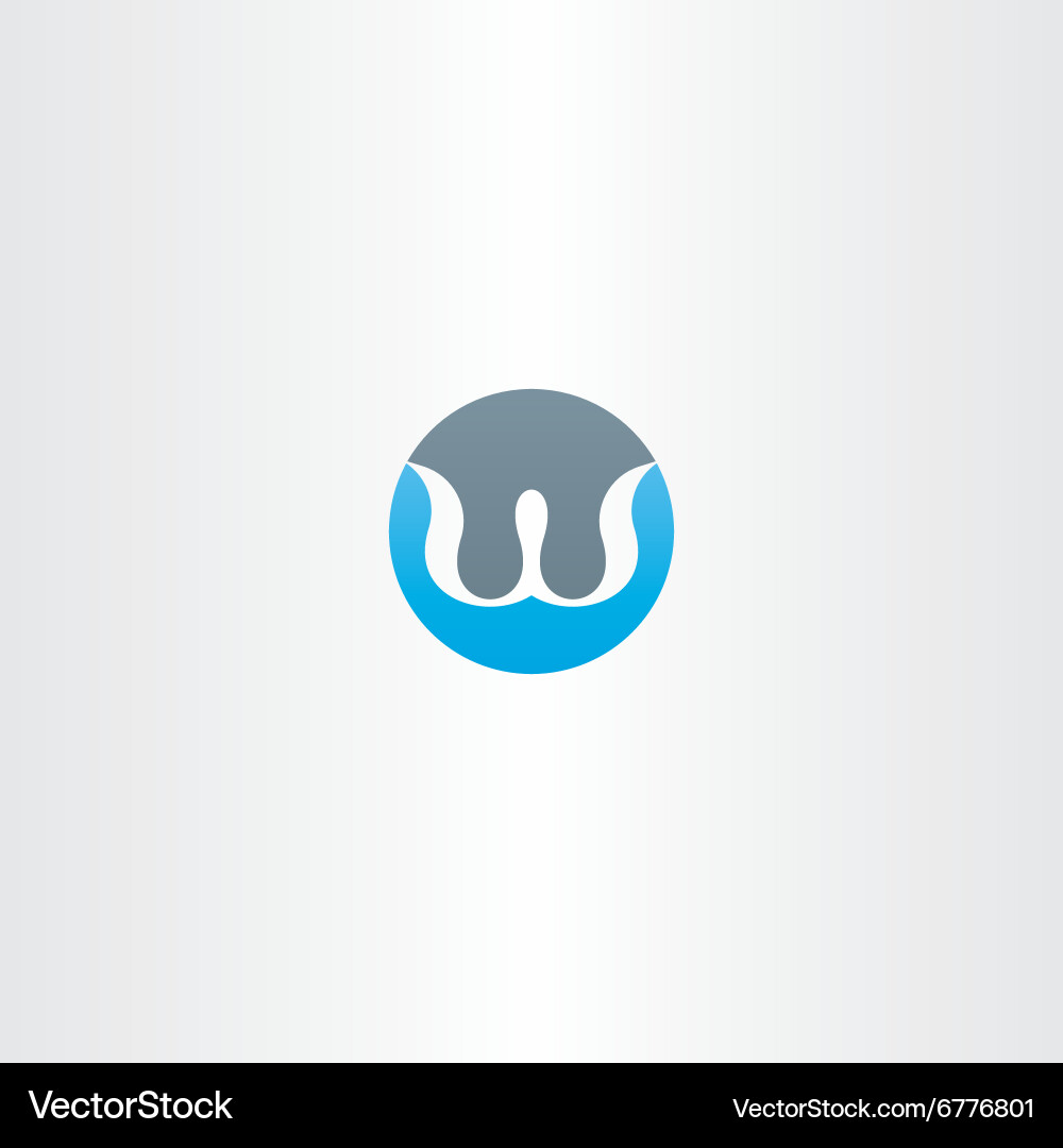 Logo w letter w circle icon sign Royalty Free Vector Image